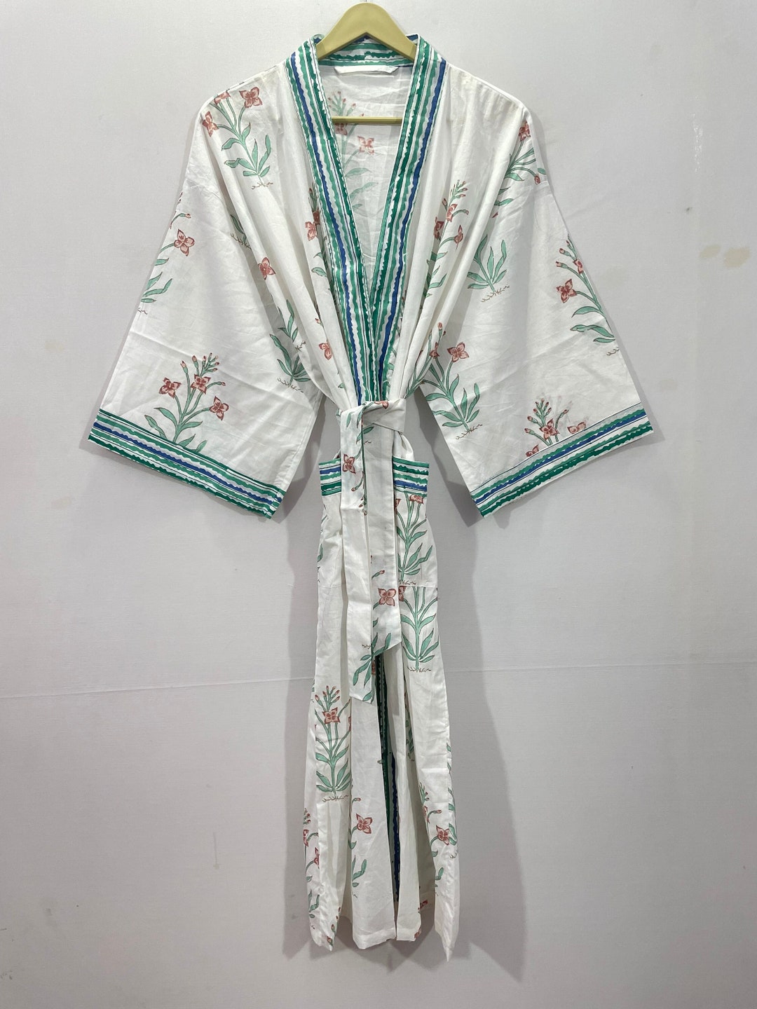 Cotton Kimono Block Print Kimono Indian Handblock Kimono - Etsy