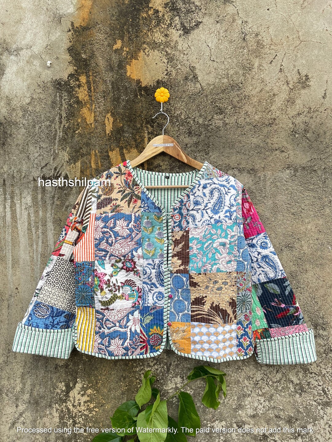 Floral Patchwork Quilted Jacket: Bohemian Reversible Cotton Coat - Etsy
