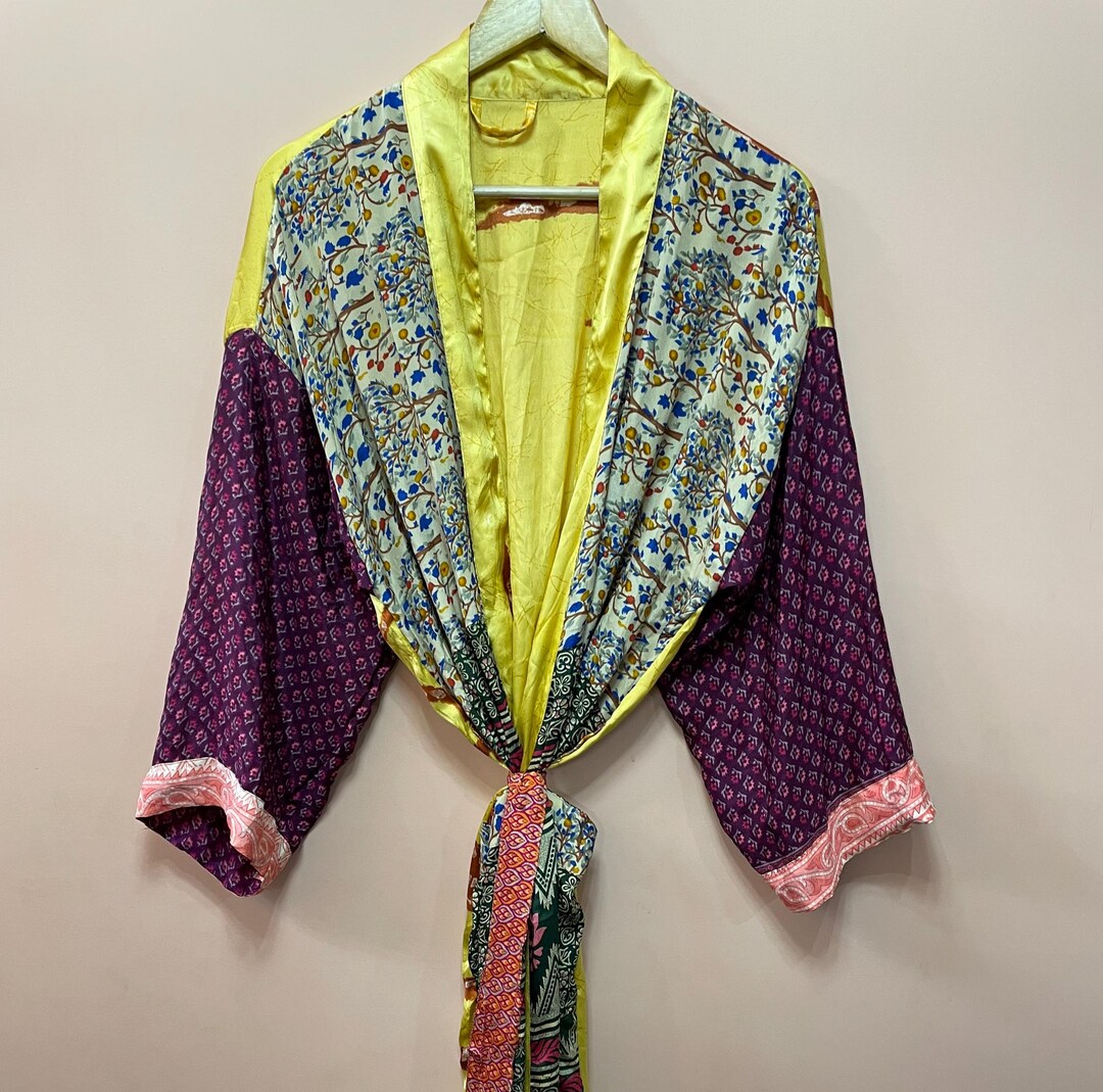 Nightwear Robe Silk Sari Robe Luxury Kimono Women Beautiful Robe ...