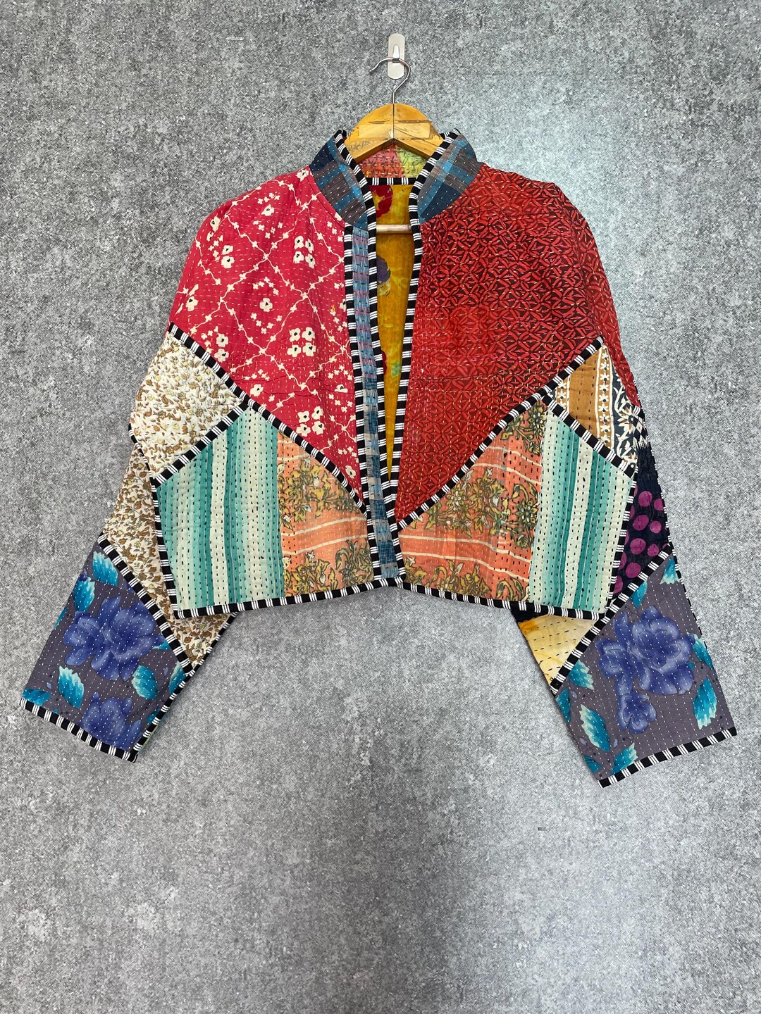 Indian Kantha Jacket, Quilted Kantha Jacket, Women Winter Wear Coat ...
