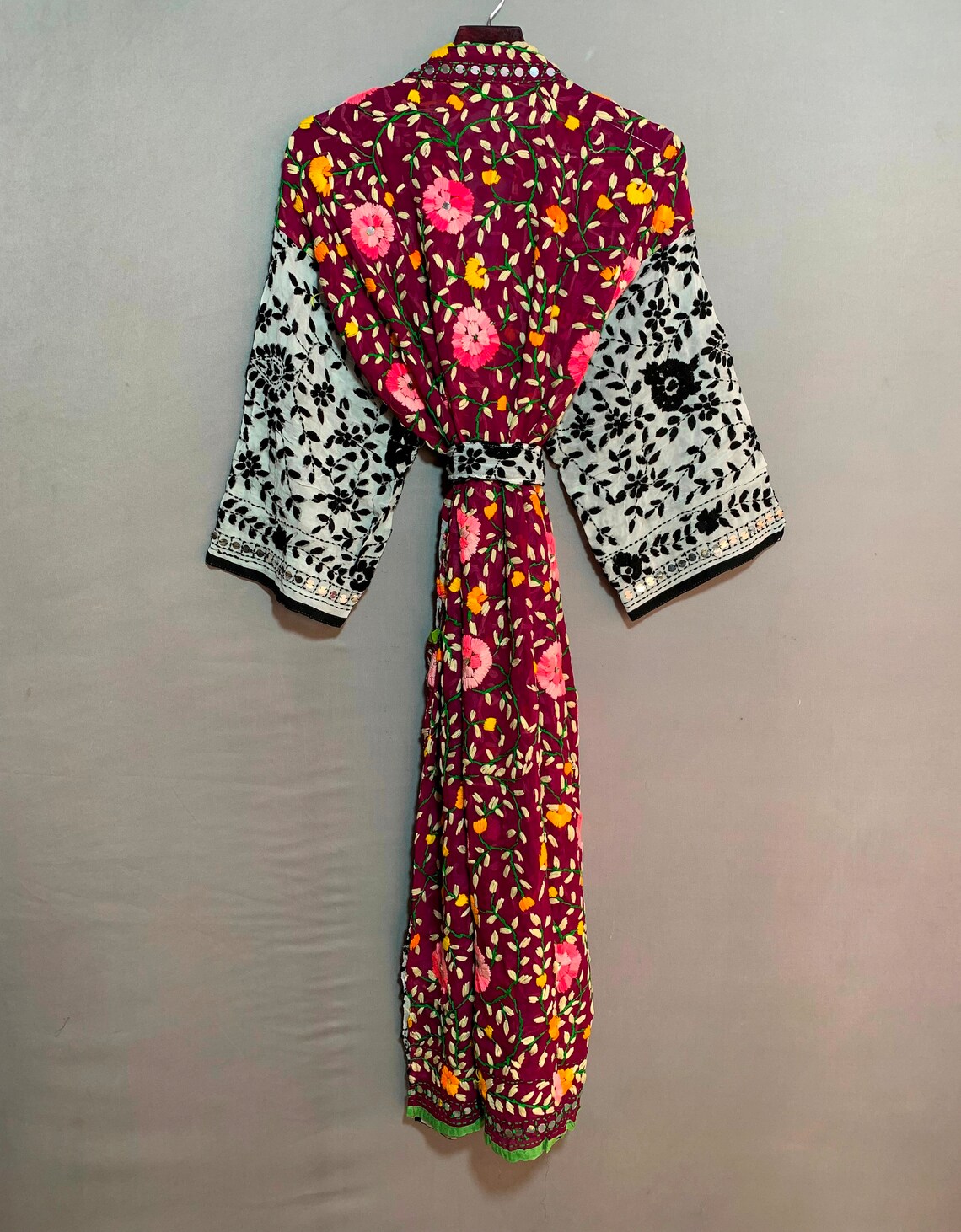 Embroidery Robes Phulkari Kimono Mirror Work Robe Festival - Etsy