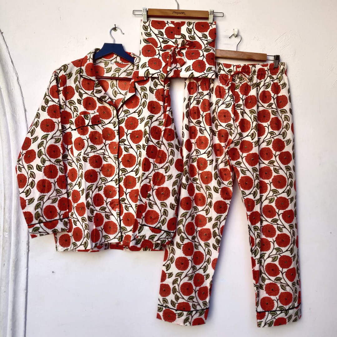 Indian Cotton Pyjama Set, Indian Cotton Pyjamas Set, Traditional Pajama ...