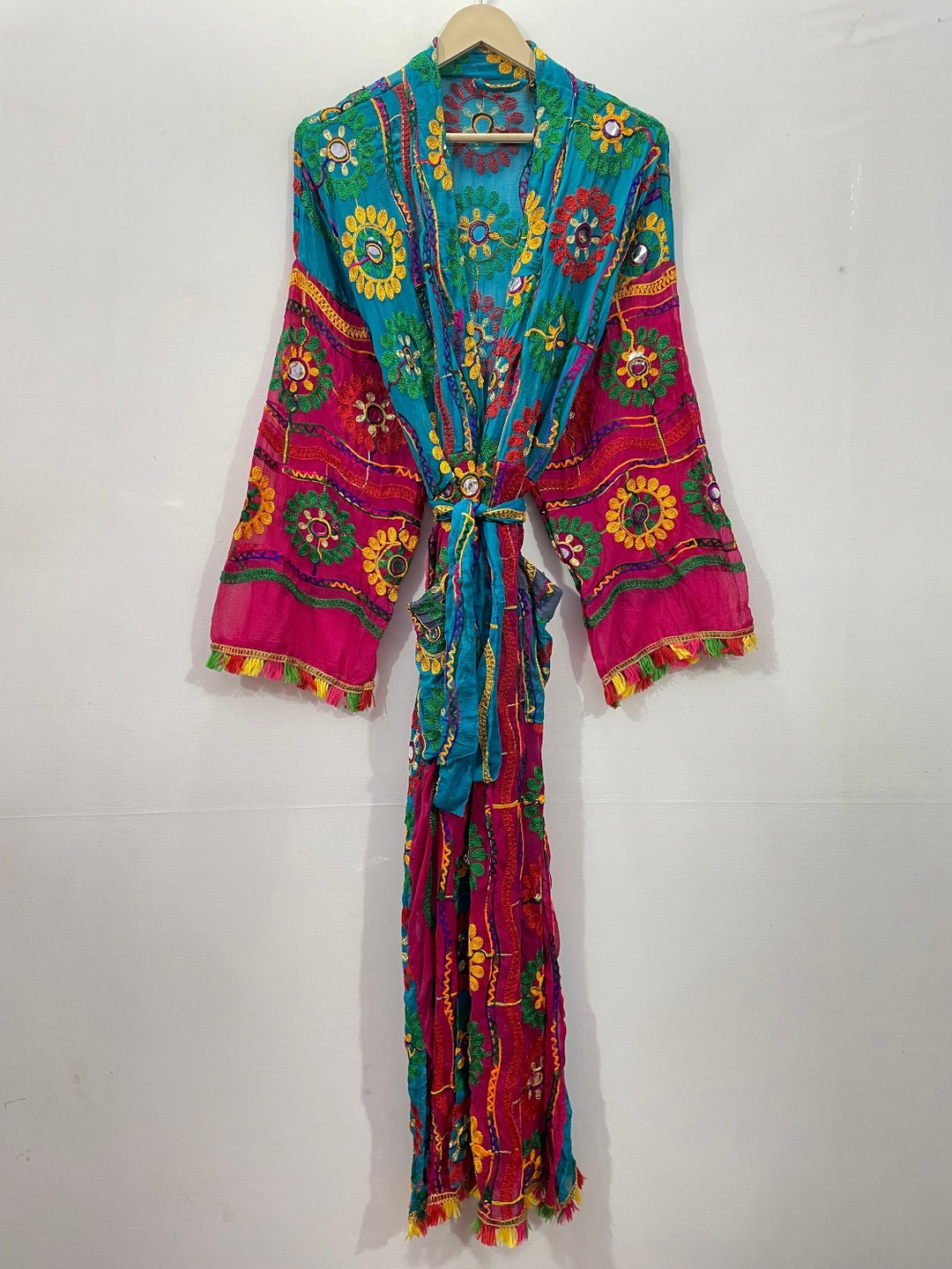 Embroidery Handwork Women Long Robe, Beach Wear Robe, Wedding Long Robe ...