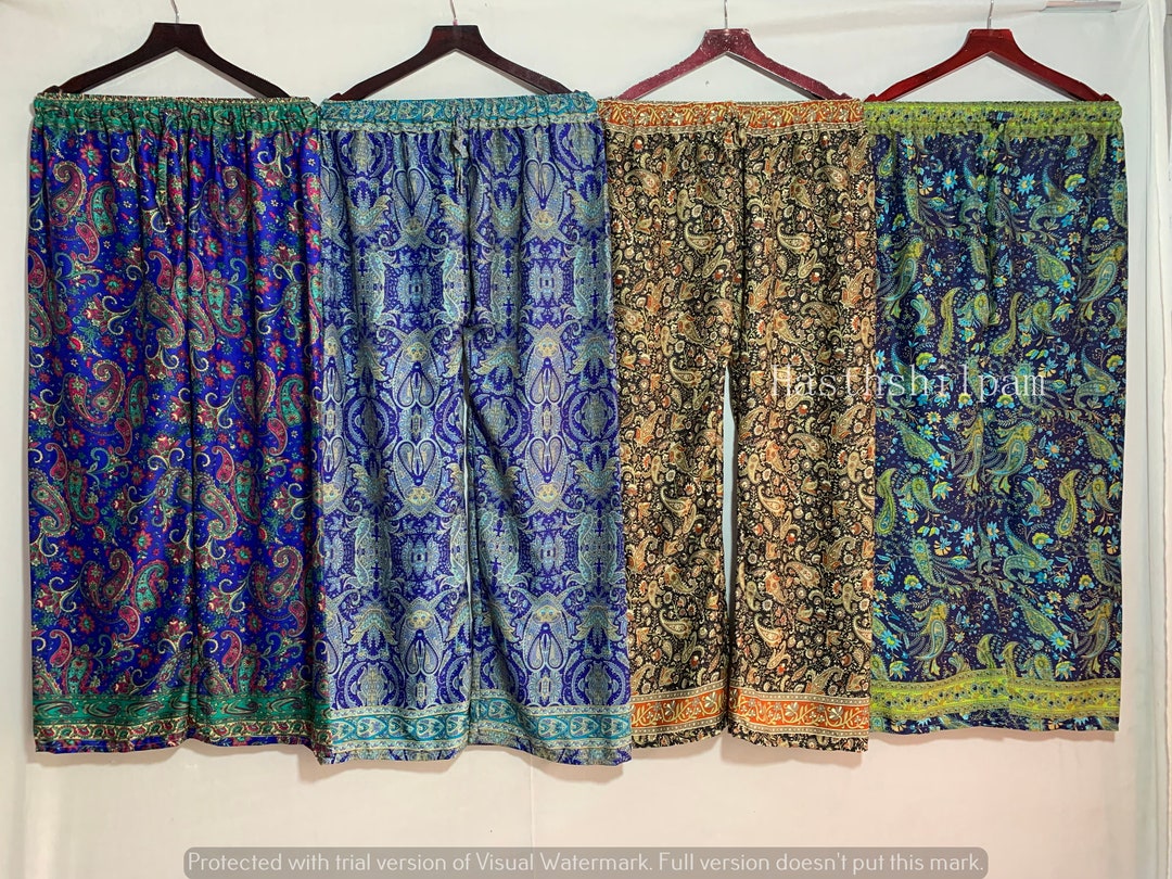 Silk Saree Women's Pajamas, Soft Nightwear Women Pajama, Vintage Saree ...