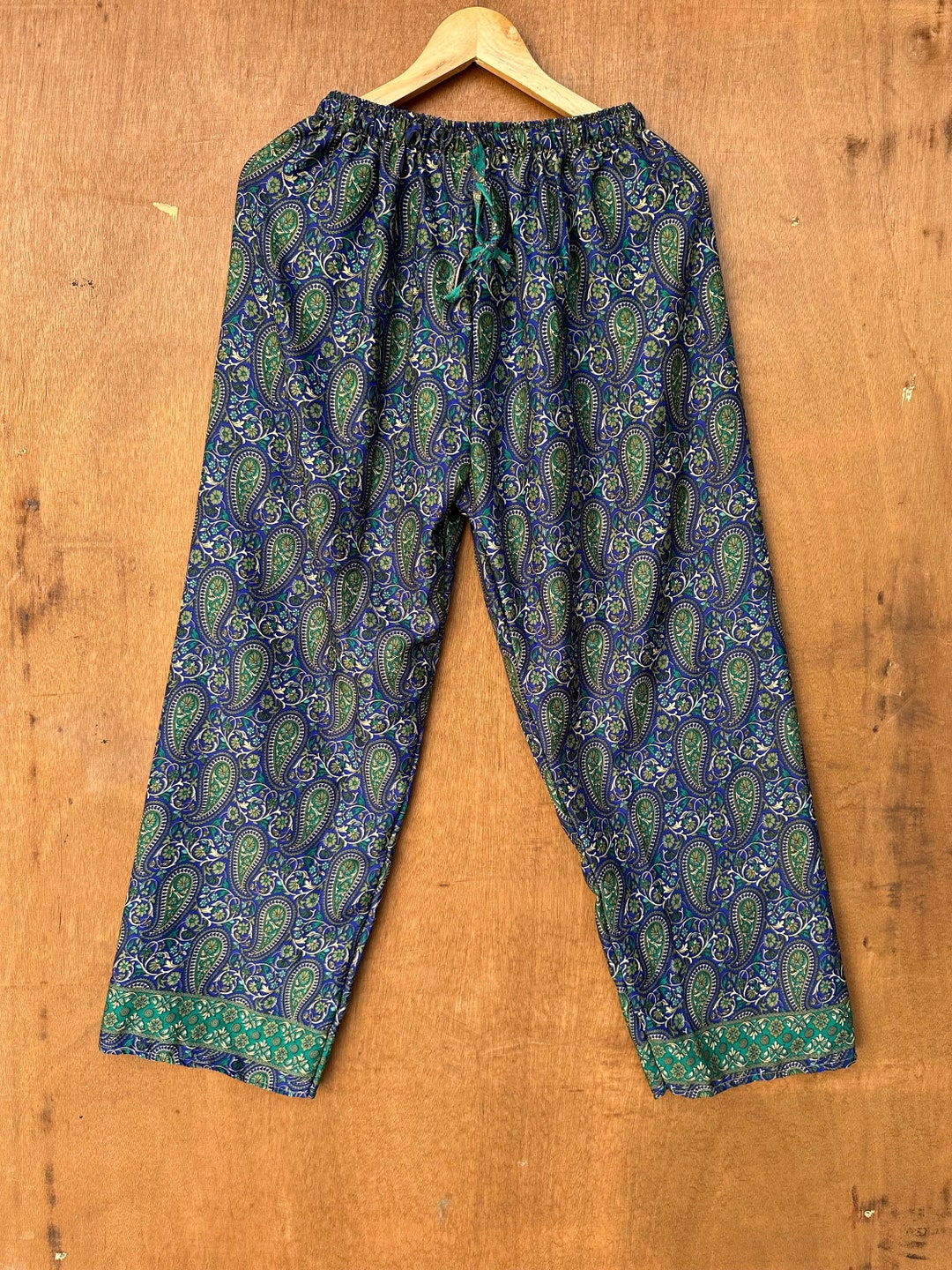 Silk Saree Women Pajama Robe, Floral Trouser for Women's, Indian ...