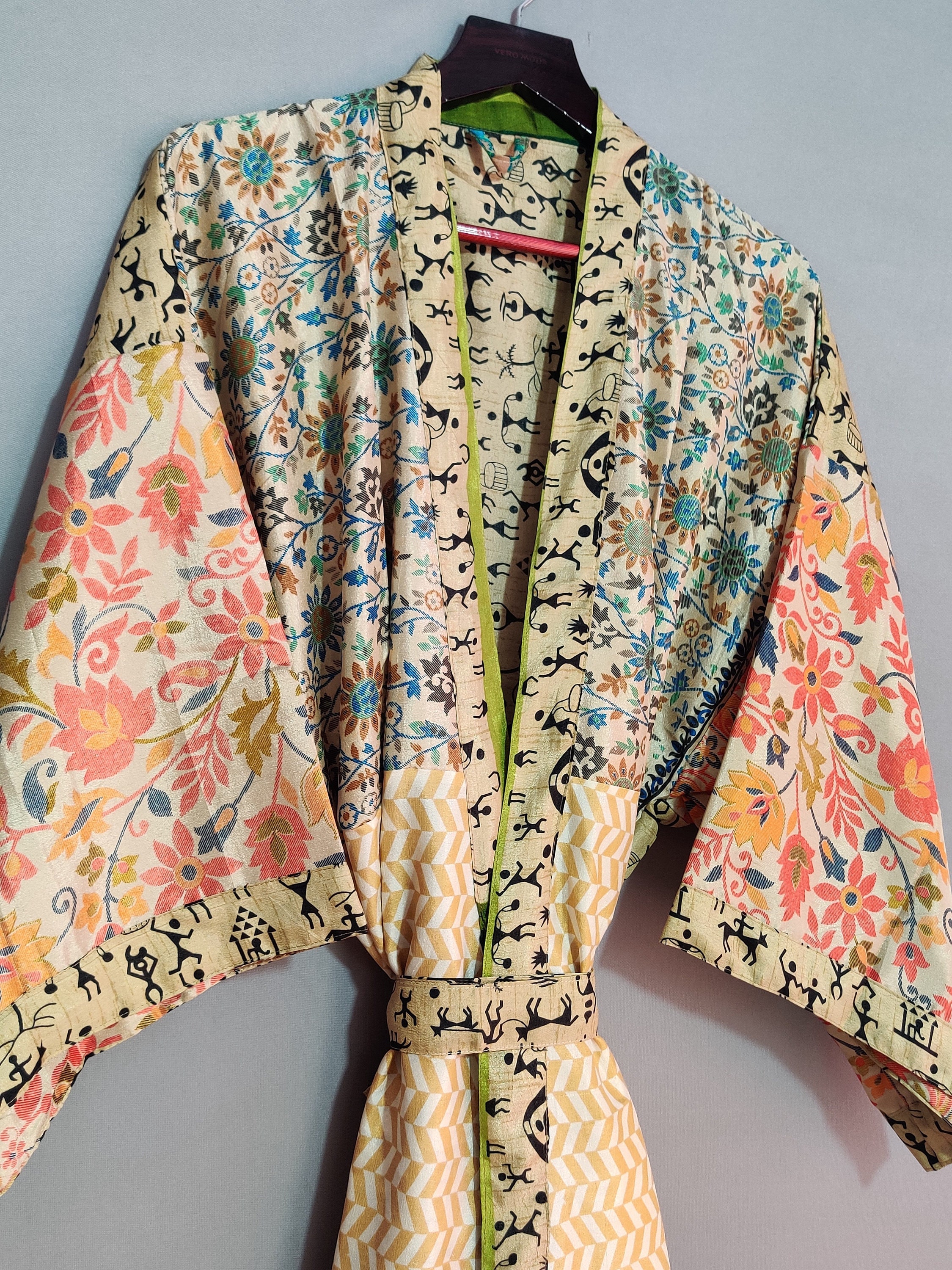 NEW Patchwork Sari Kimono Indian Vintage Sari Kimono Kimno | Etsy