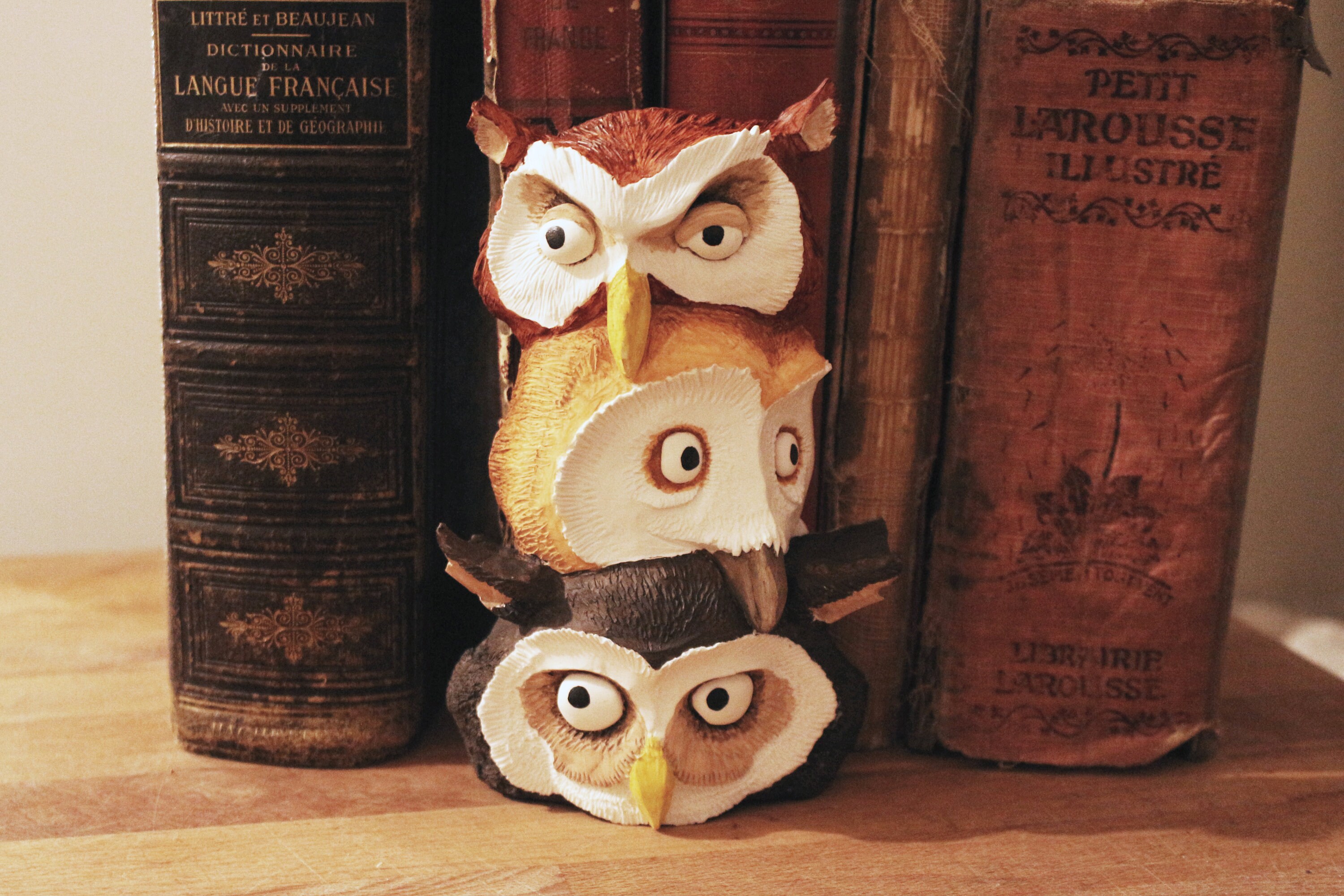 Three Heads Owls Sculpture for Walls or Bookcases Personal Creation by ...