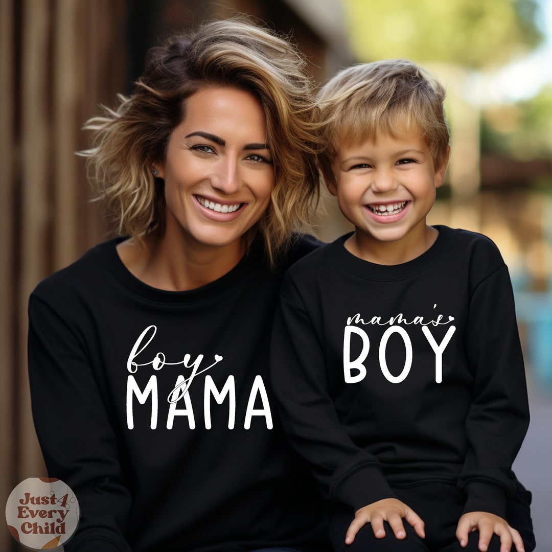 Mama's Boy and Boy Mama Matching Sweatshirts, Family Set Sweaters ...