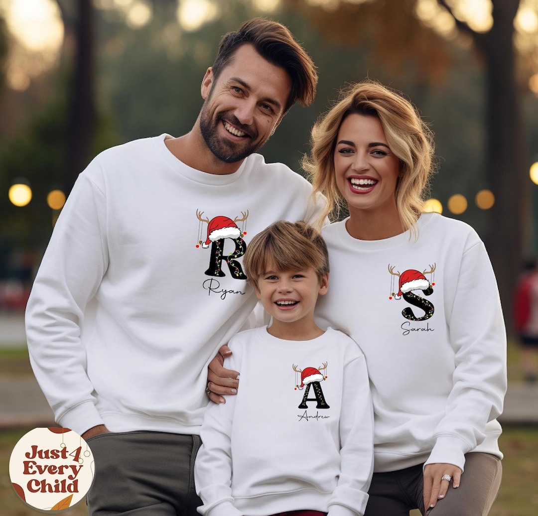 Custom Name Sweater, Christmas Family Sweaters, Matching Family Sweater ...