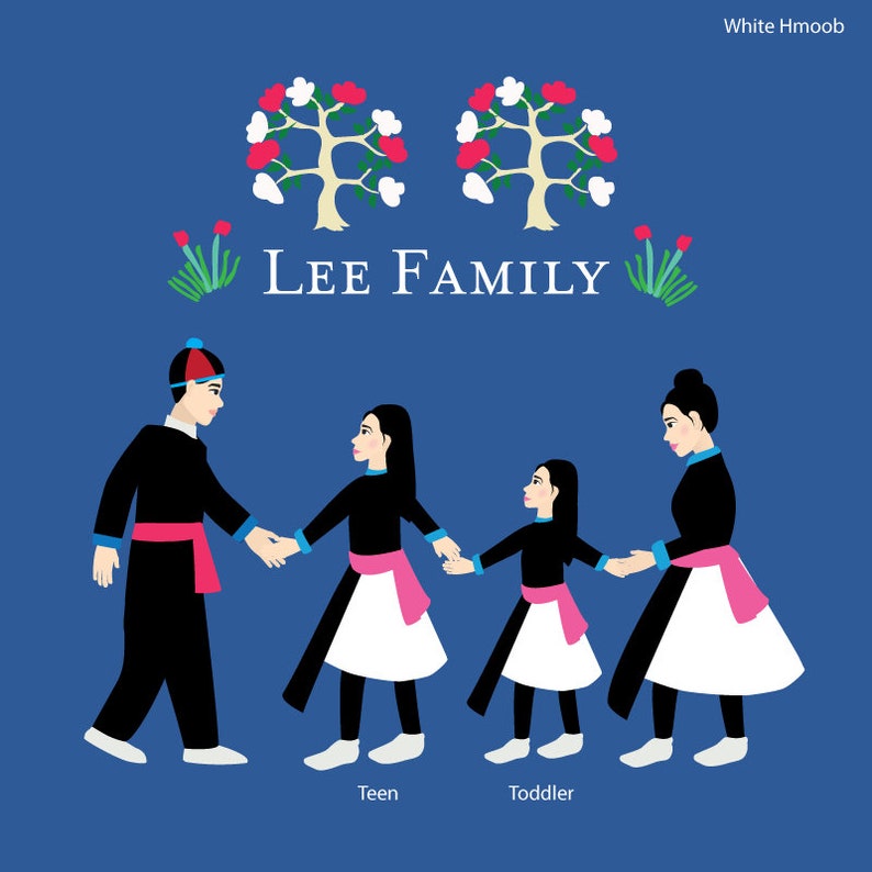 Personalized Hmong Family Canvas Print | Etsy