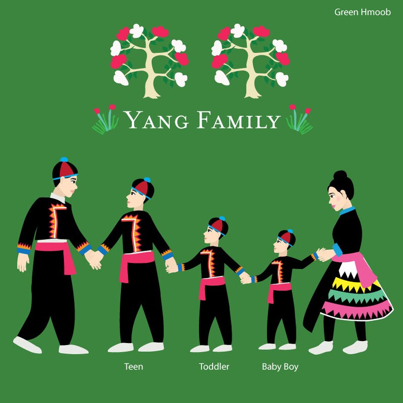 Personalized Hmong Family Canvas Print | Etsy