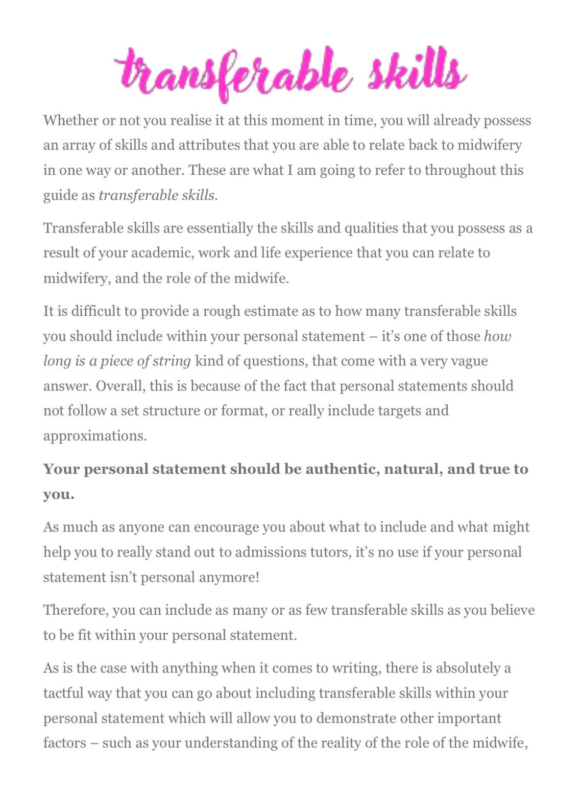 INSTANT DOWNLOAD The Midwifery Personal Statement Guide Etsy UK