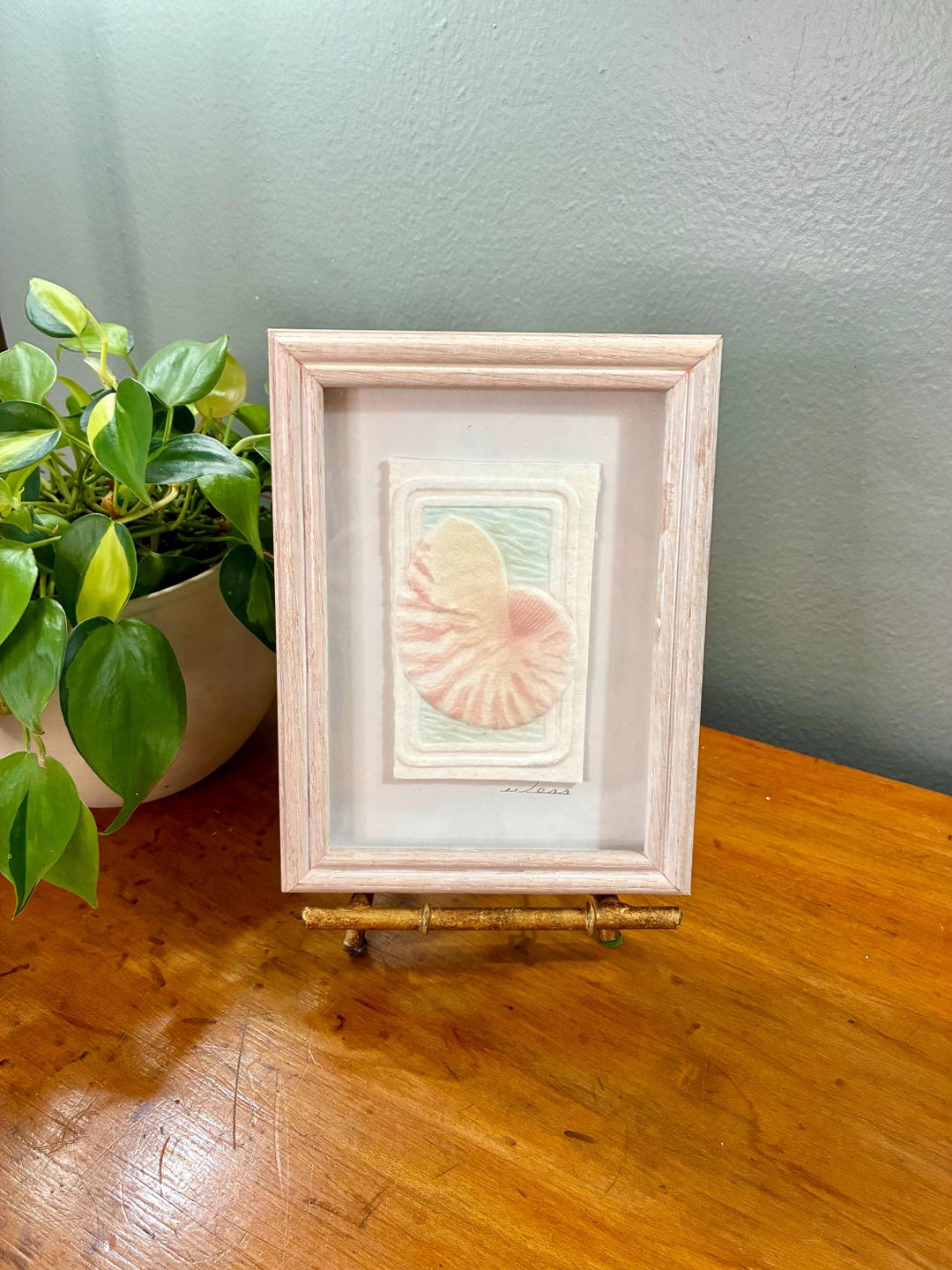 Vintage Figi Graphics Cast Paper Shell Art Framed Coastal Wall Decor ...