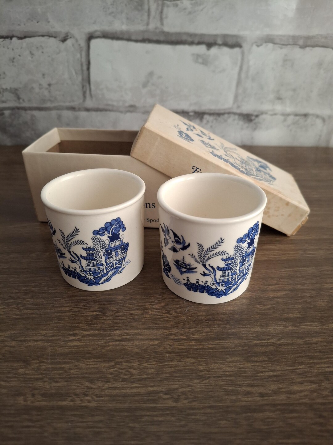 Ringtons Egg Cup Set 2 Willow Pattern Blue and White Palissy Boxed - Etsy