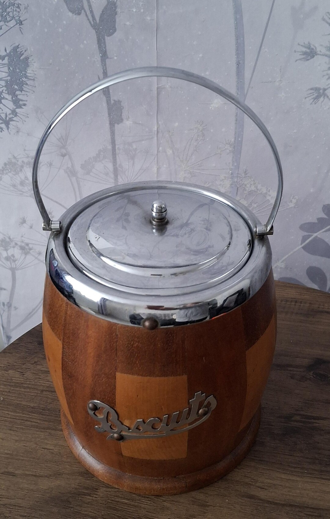Vintage Wooden Biscuit Barrel Biscuit Jar With Insert - Etsy