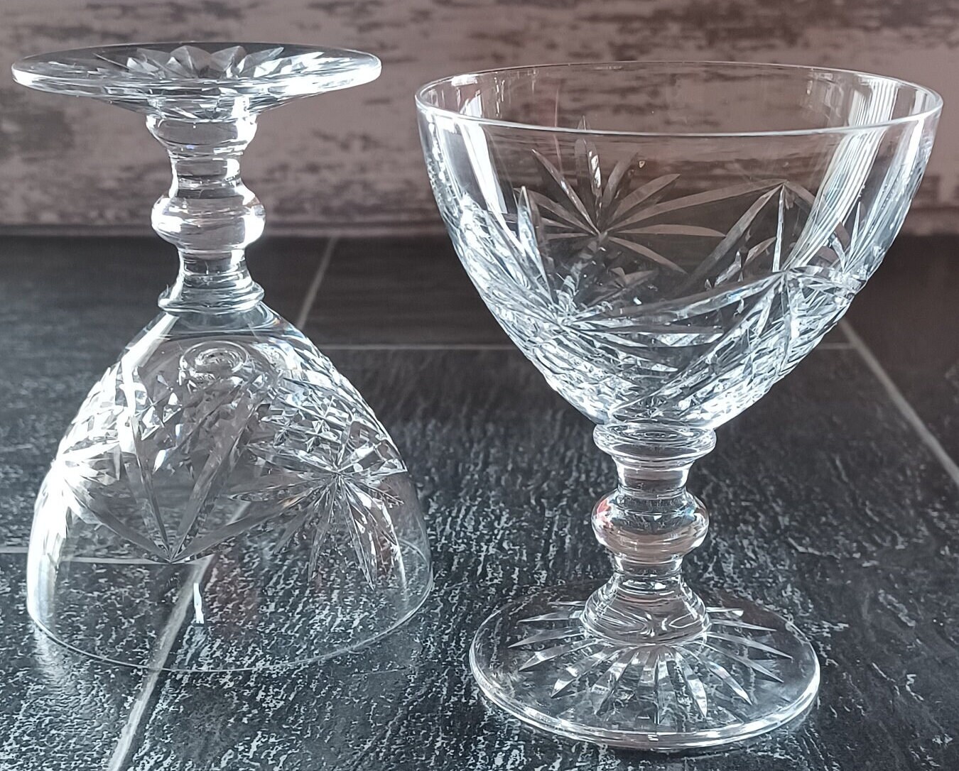 2 Vintage Small Stemmed Crystal Glasses Aperitif Glasses - Etsy