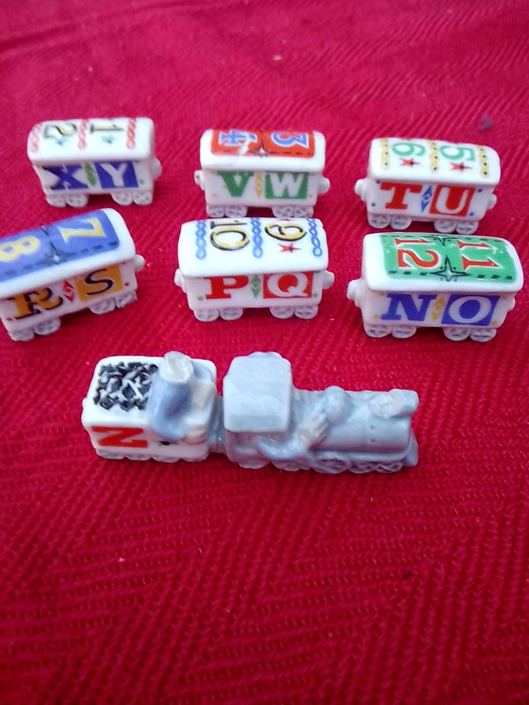 Vintage Rare Wade Alphabet and Number Train Complete Set With Damage to ...