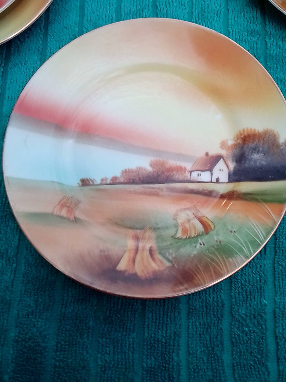 Vintage Noritake Japan Tea Set Sunset Over Lake With Cottage and ...