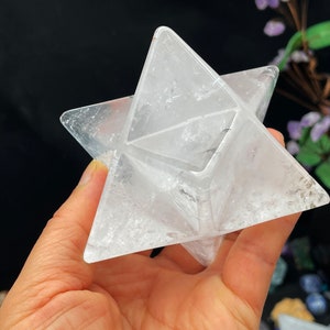 Quartz Crystal Merkaba, Sacred Geometry Carving, Home Decor - Etsy
