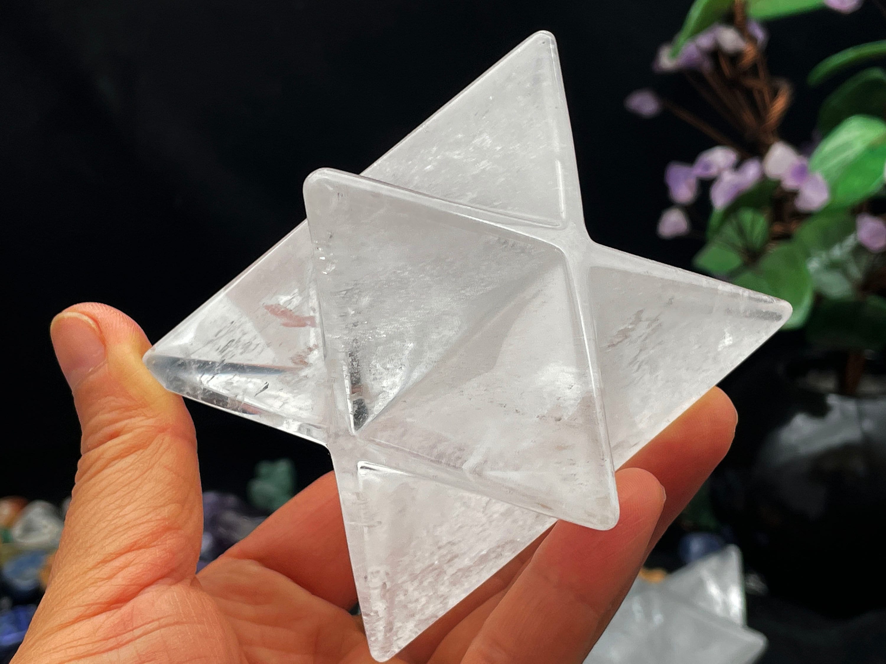 Quartz Crystal Merkaba, Sacred Geometry Carving, Home Decor - Etsy