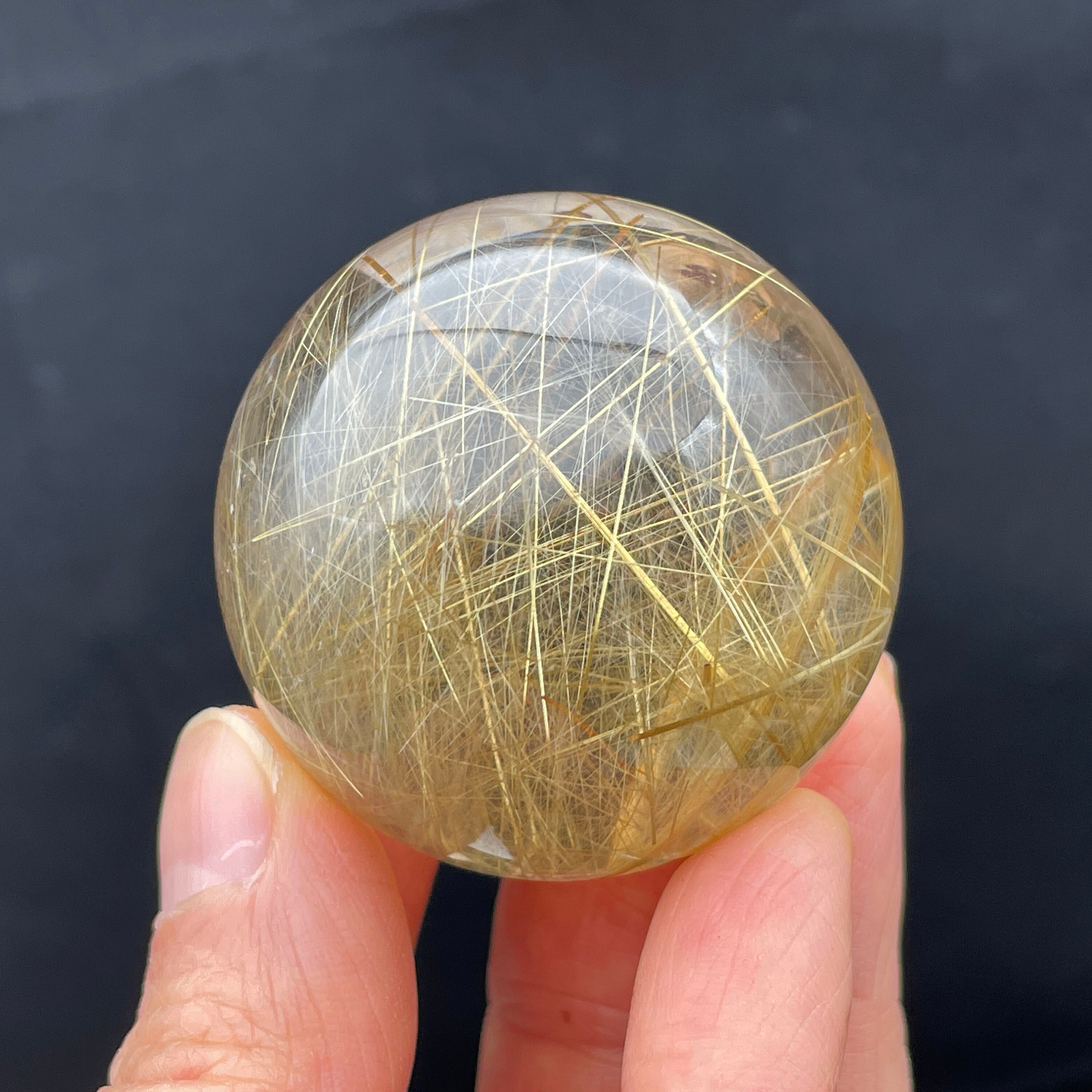Gold Rutilated Quartz Crytal Shpere Ball Housewarming Gift - Etsy UK