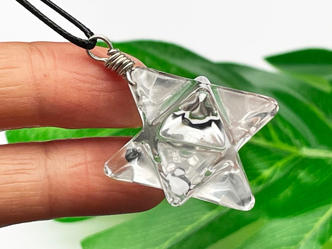Wire Wrapped Clear Quartz Crystal Merkaba Pendant, Sacred Geometry - Etsy