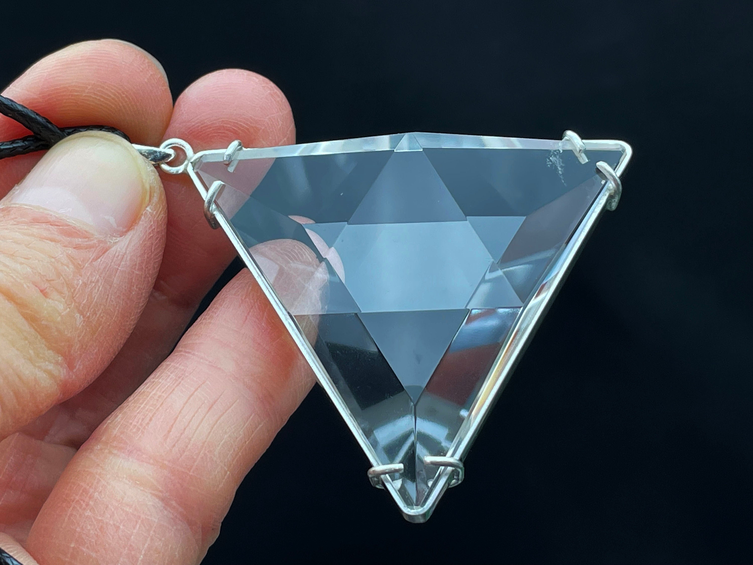 Clear Quartz Crystal Pendant, Star of David, Sterling Silver, Reiki ...