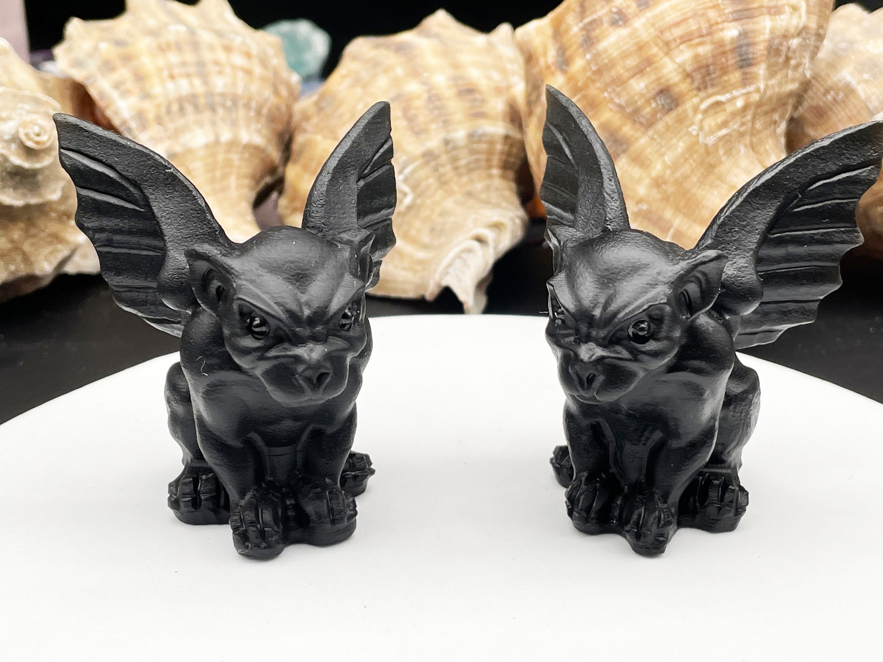 Natural Obsidian Crystal Gargoyle Hand Carved Housewarming - Etsy Australia