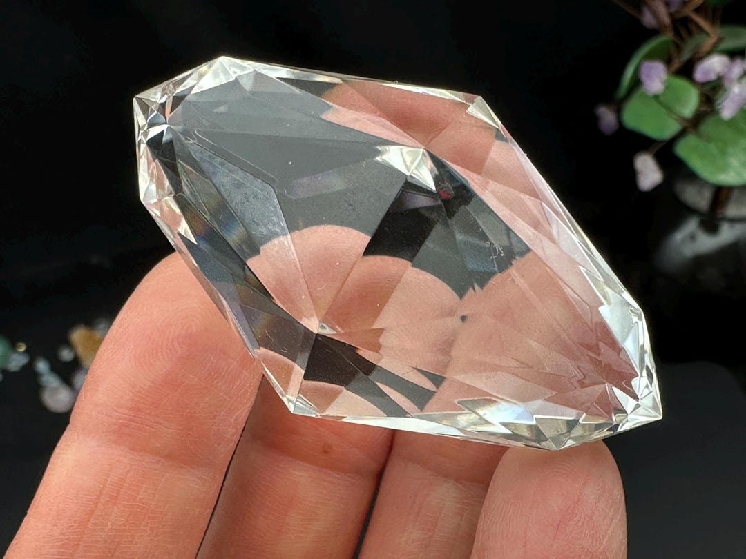 Clear Crystal, 108 Sided Disintegrator Pranic,faceted Crystal Healing ...