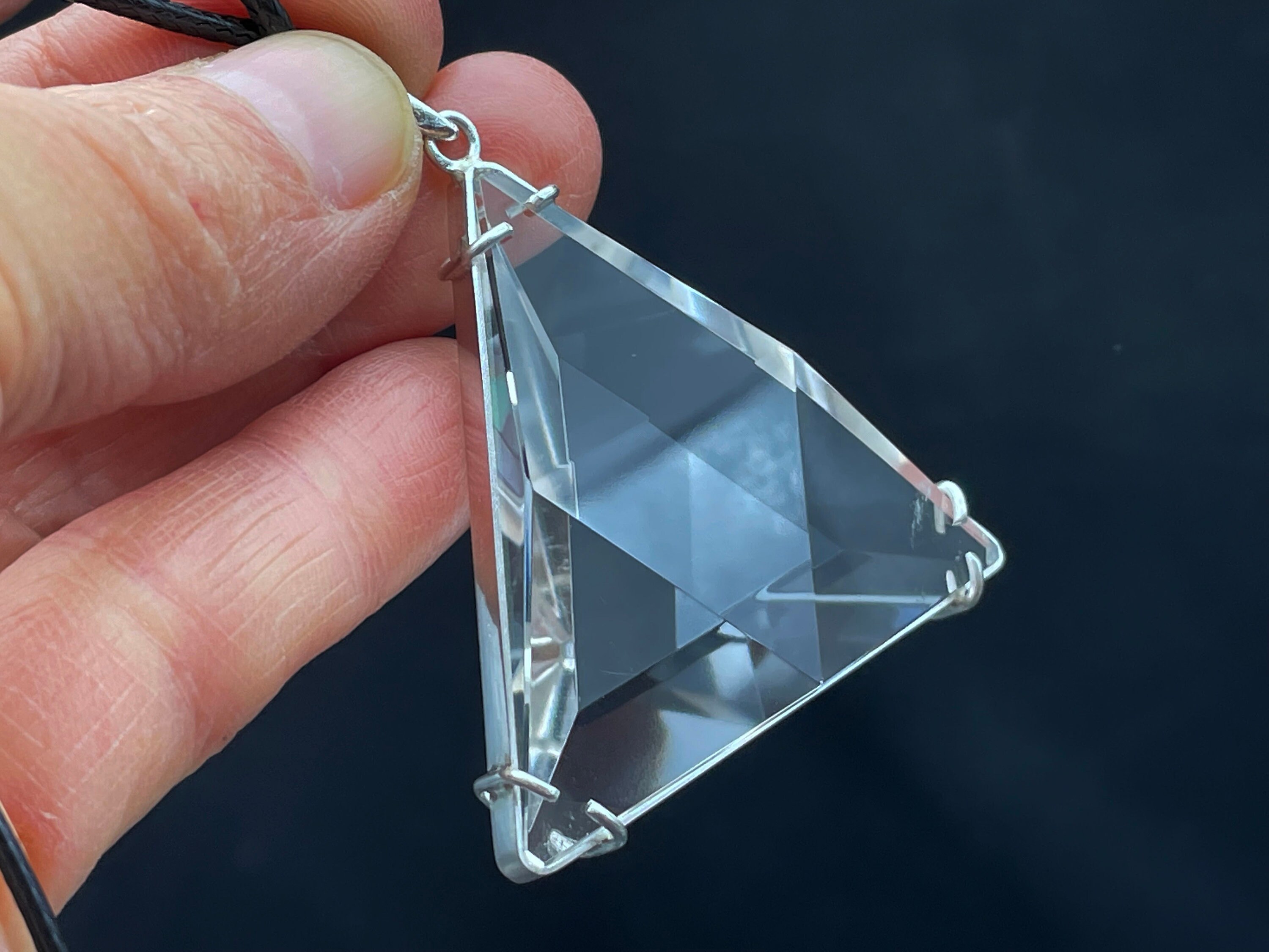 Clear Quartz Crystal Pendant Star of David Sterling Silver - Etsy