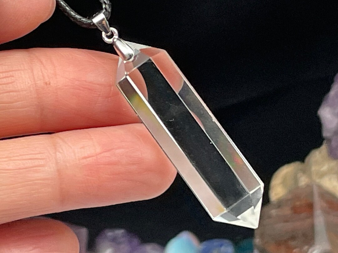 Clear Crystal Point Pendant, Wand Point Jewelry, Crystal Healing ...