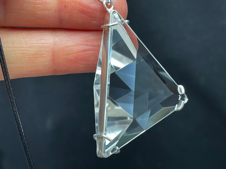 Clear Quartz Crystal Pendant, Star of David, Sterling Silver, Reiki ...
