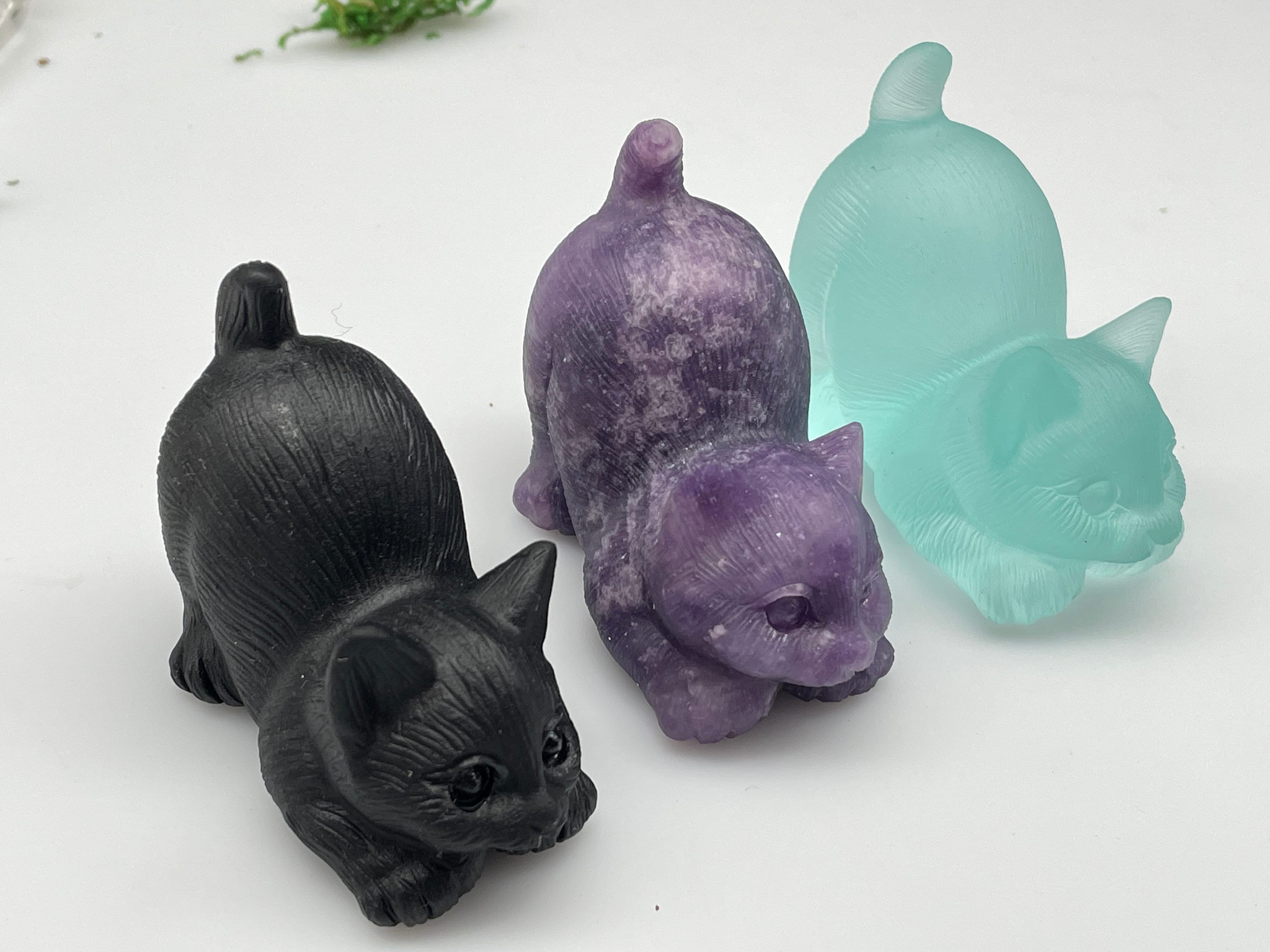 Crystal Carved Cat quartz Crystal carving Kitten Figurine - Etsy UK