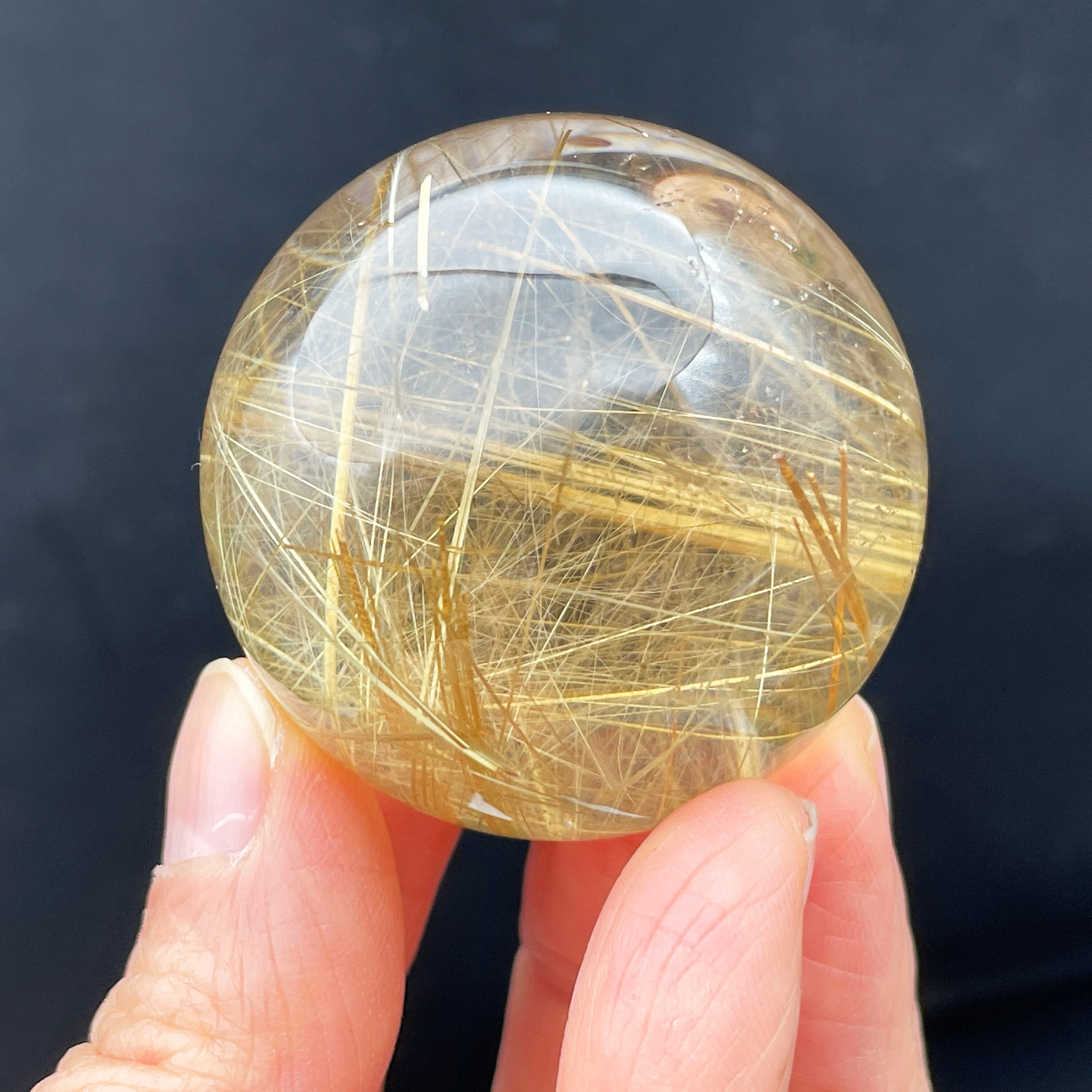 Gold Rutilated Quartz Crytal Shpere Ball Housewarming Gift | Etsy