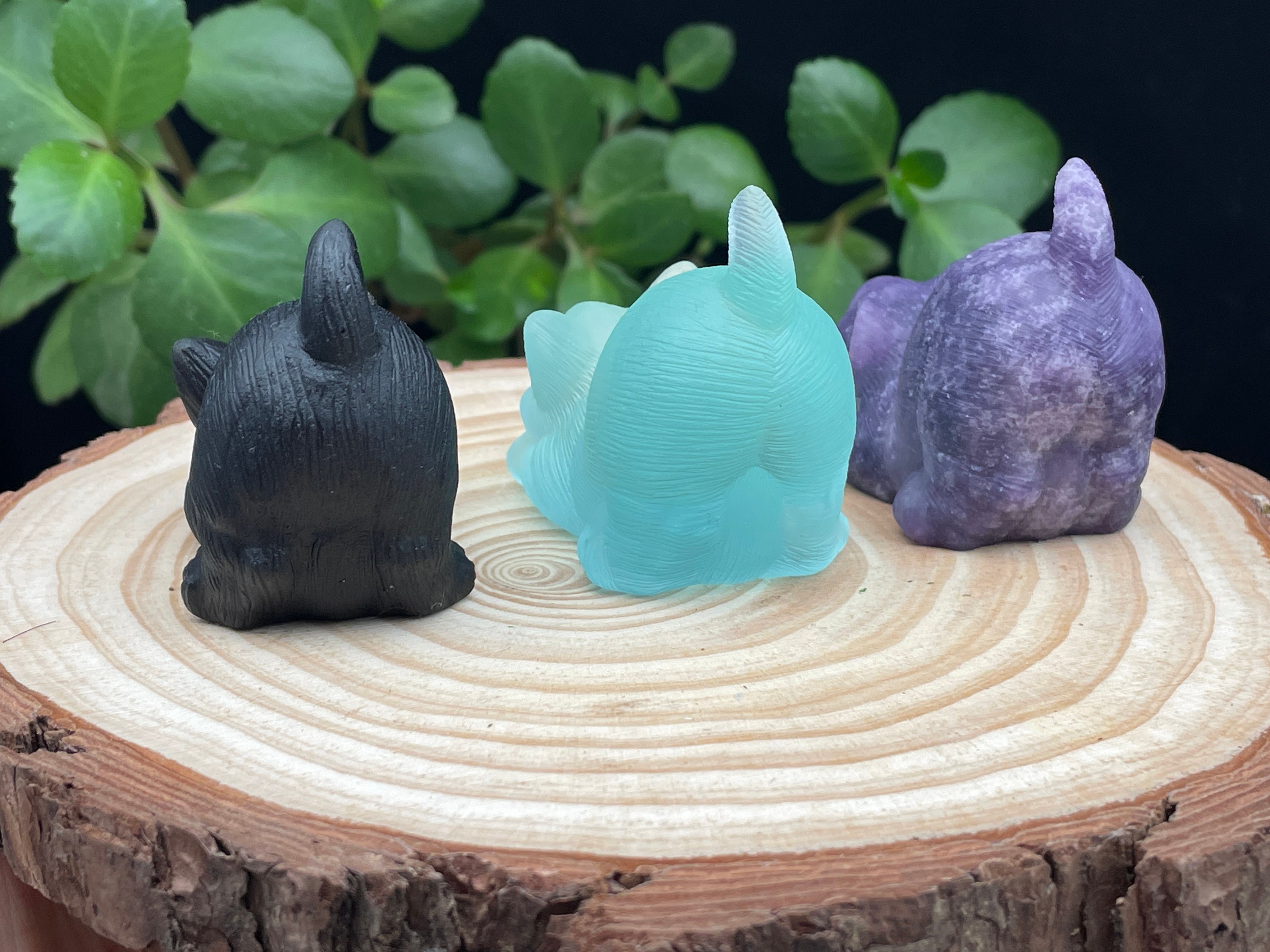 Crystal Carved Cat Quartz Crystal Carving kitten Figurine | Etsy