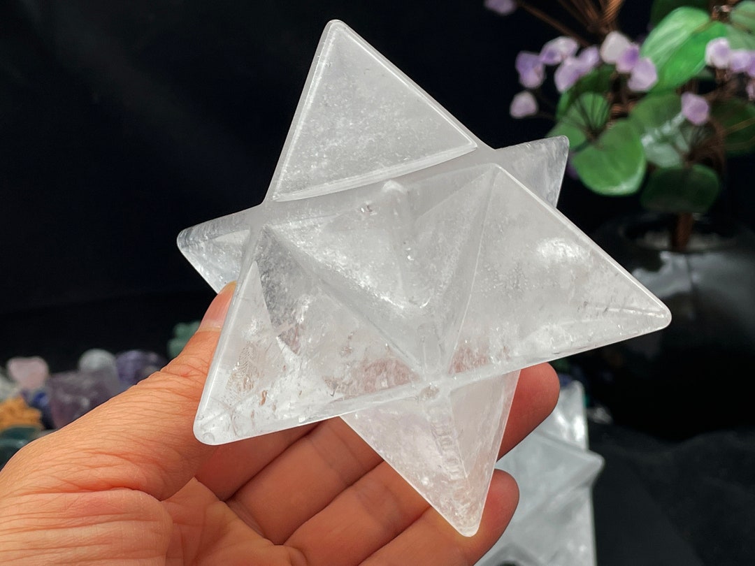 Quartz Crystal Merkaba, Sacred Geometry Carving, Home Decor - Etsy