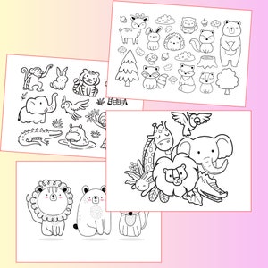 20 Animal Coloring Pages Bundle Kids, Printable Coloring Sheets ...