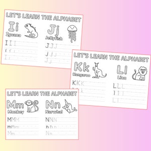 Alphabet Coloring Pages for Kids, Letter Writing Practice Sheets, Trace ...