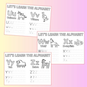 Alphabet Coloring Pages for Kids, Letter Writing Practice Sheets, Trace ...
