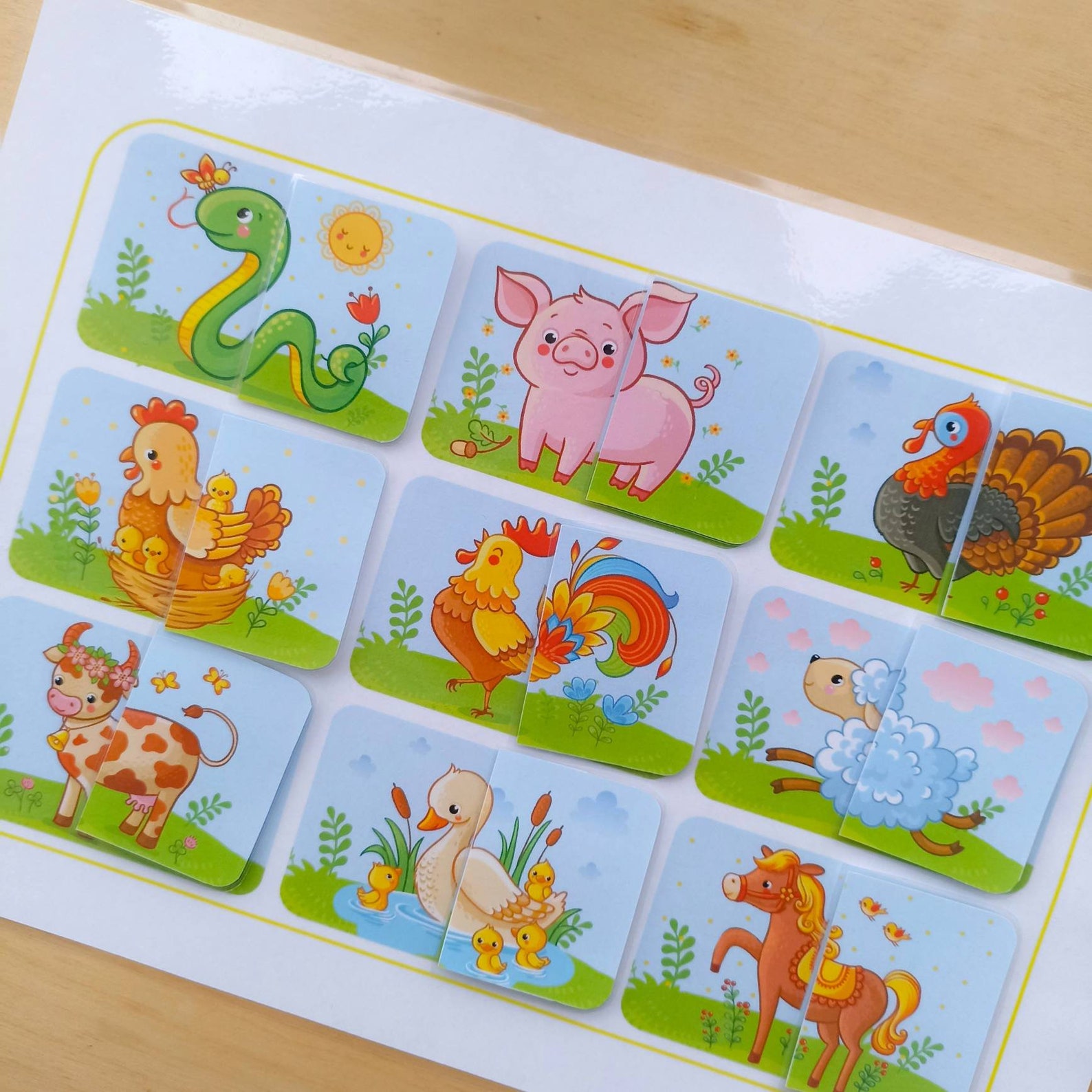 Find the Other Half, Tails of Animals, Matching Cards Activity, Match ...