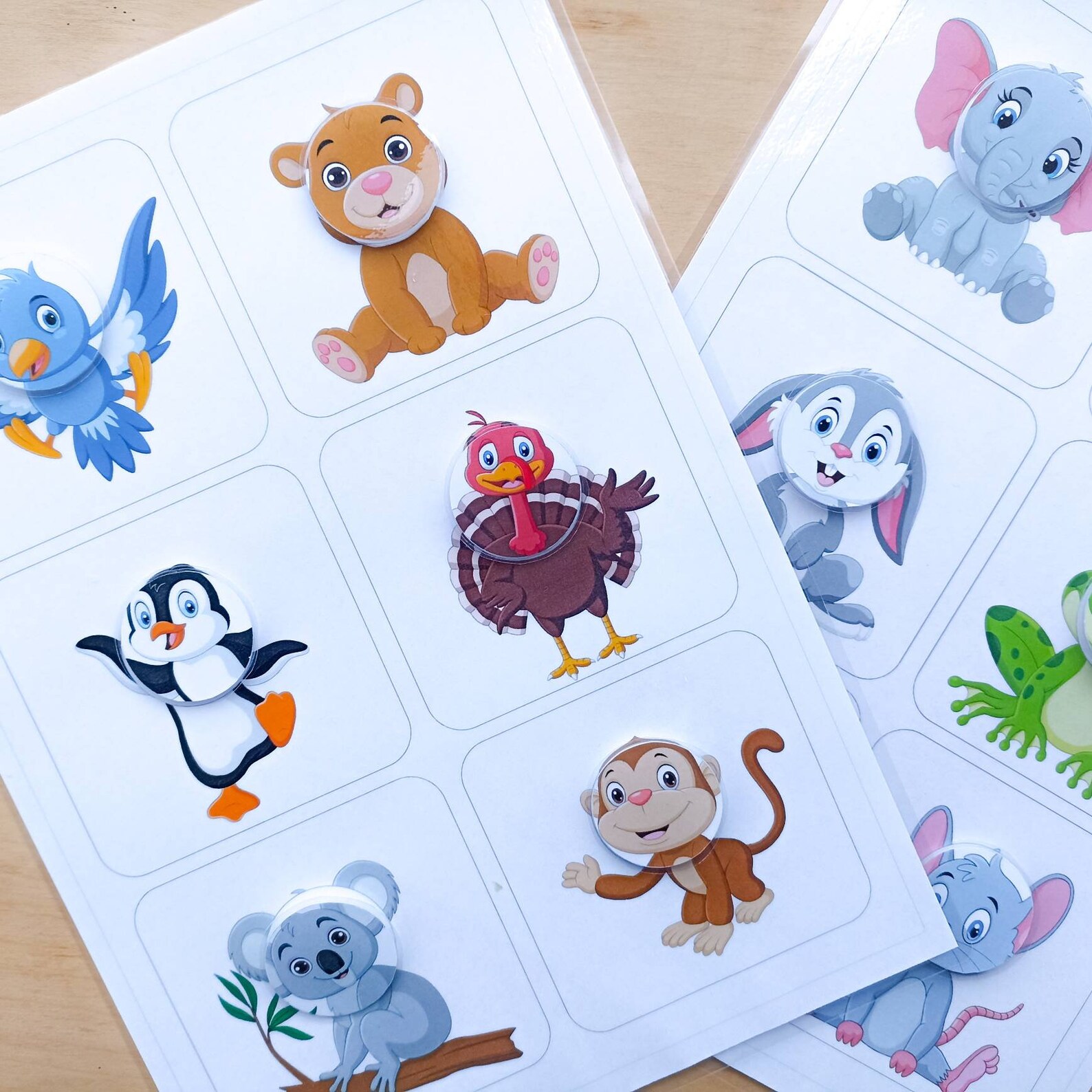 Faces of Animals Matching Cards Activity Match Game Toddler - Etsy