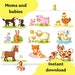 Mom and Baby Animals, Animal Parents & Babies Montessori Cards, Toddler ...