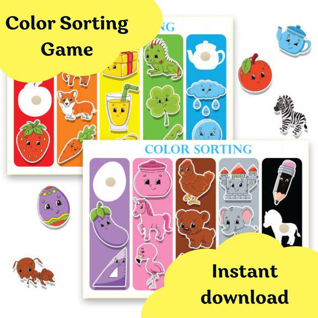Color Sorting Preschool Printable Game, Color Matching Activity ...
