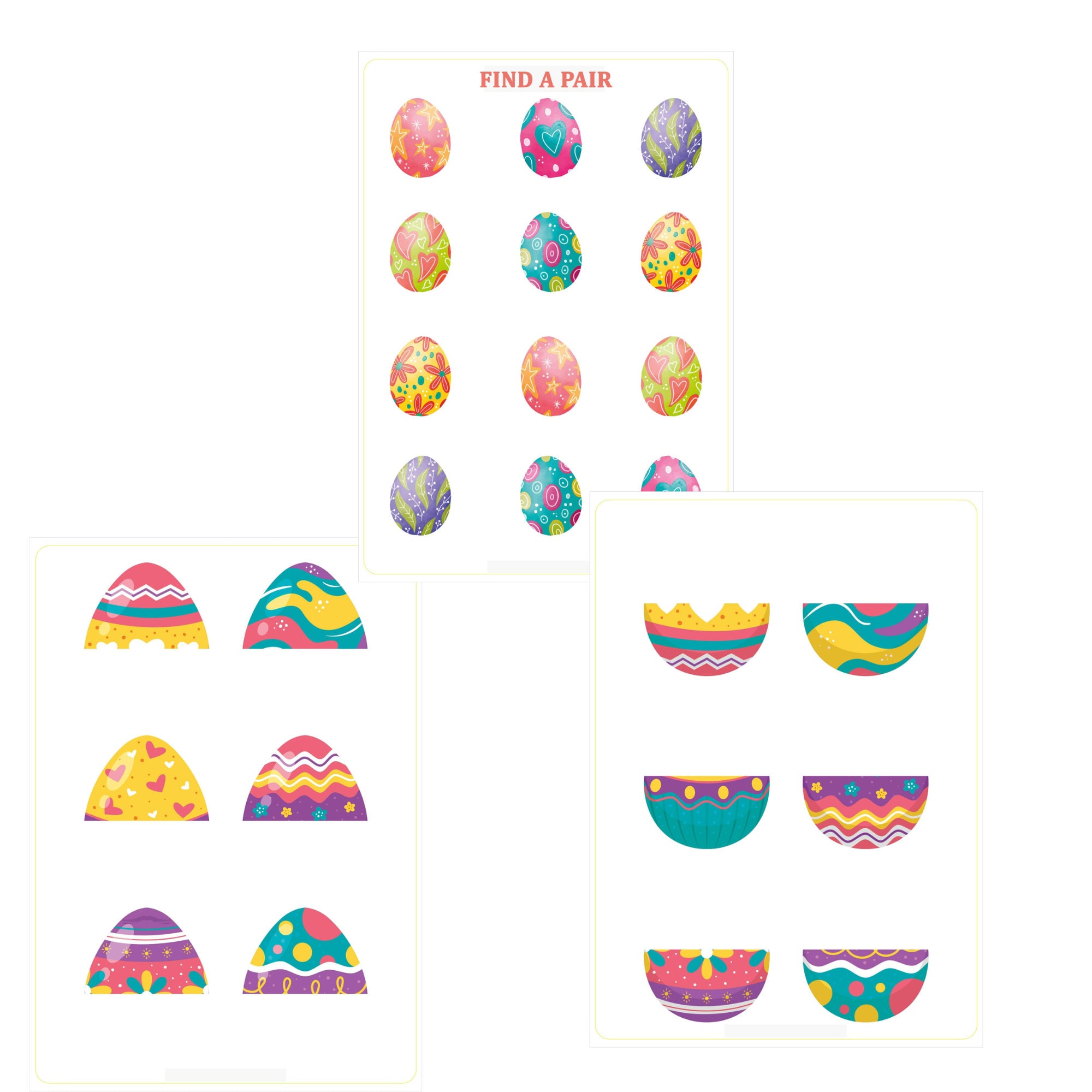 Set Easter Kids Activity, Easter Preschool Printables, Color Matching ...