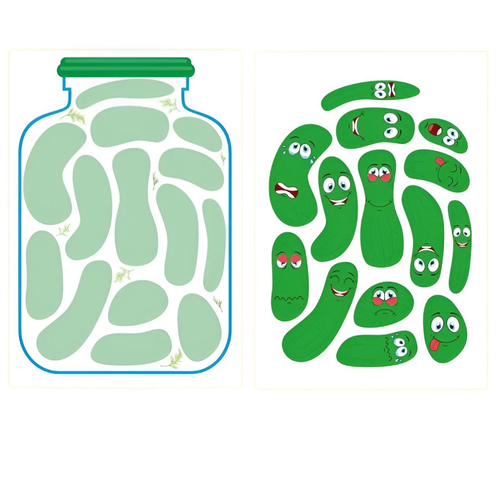 Cucumbers Matching Game Printable, Busy Book Shape, Kids Activity ...