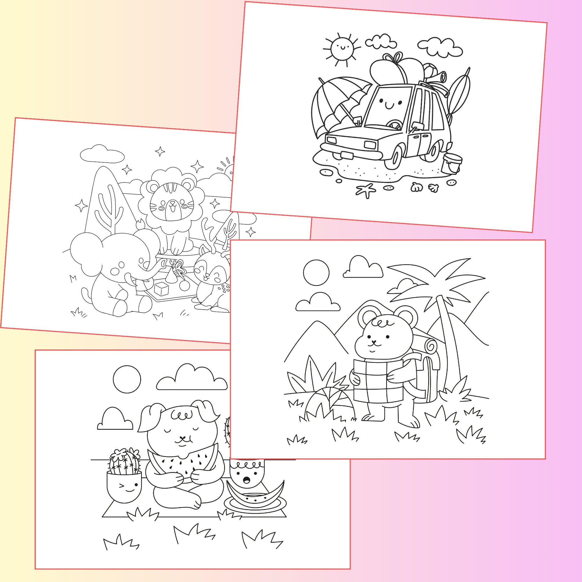 Printable 17 Activities Coloring Pages for Kids, Cute Art Sheets, Kids ...