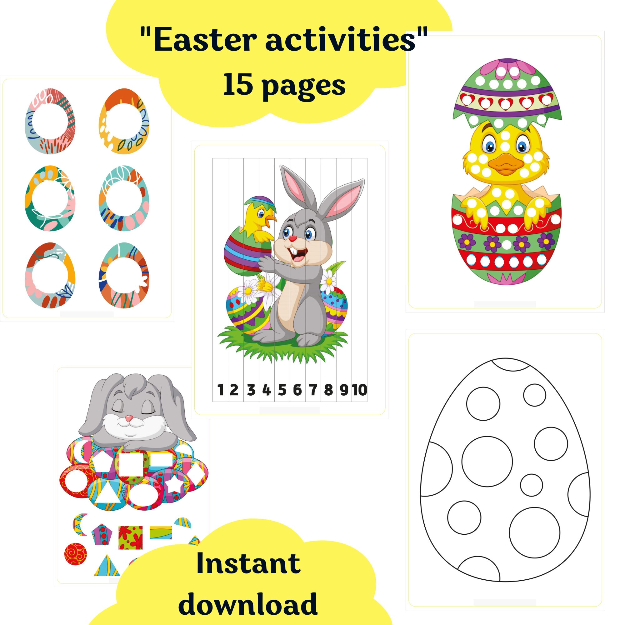 Set Easter Kids Activity, Easter Preschool Printables, Color Matching ...