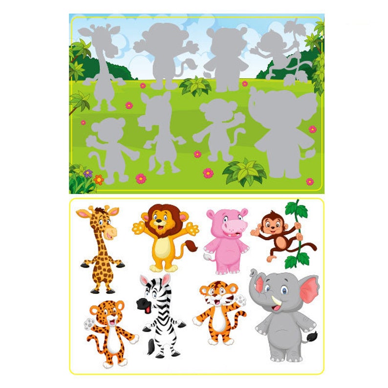 Preschool Activities Printable, Animal Shadows Matching, Montessori ...