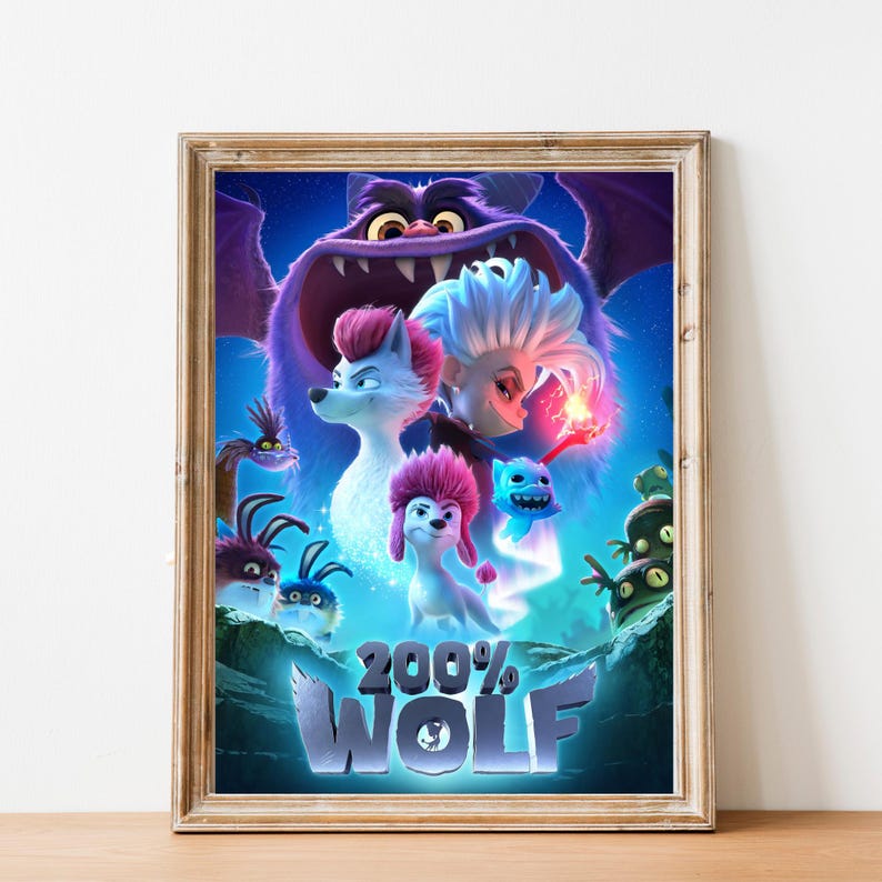 200% Wolf Printable Poster, Animated Film Art, Kids Room Decor, Digital ...