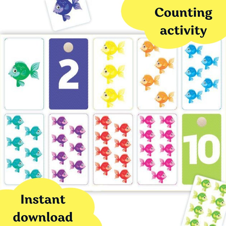Preschool Printable, Counting Practice Activity, 1 to 10 Counting ...